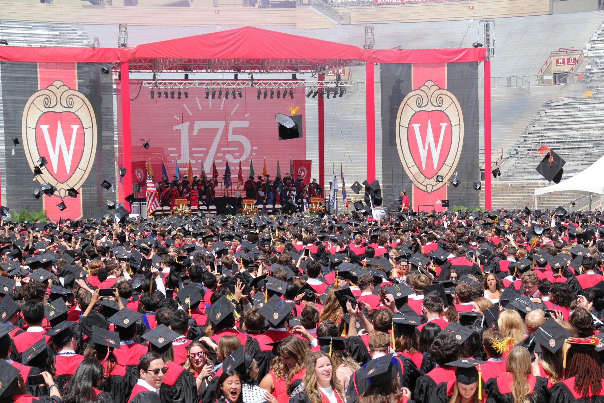 Handful of students protest war in Gaza at UW-Madison commencement - WPR